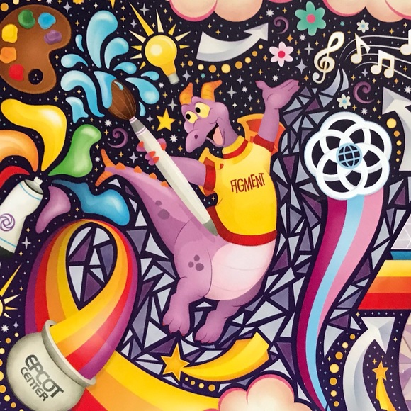 Disney | Accents | Disney Wonderground Gallery Figment Postcard | Poshmark